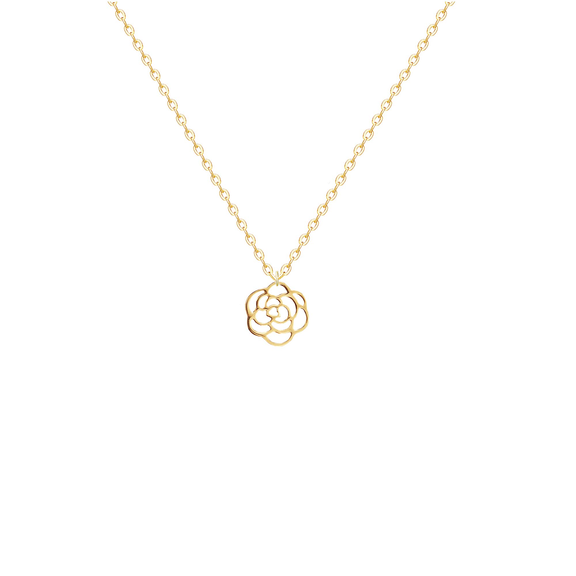 DeScount Gold Rose Necklaces for Women,Rose Flower Pendant Necklace,Gift for Mother