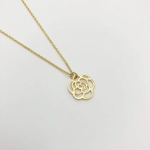 DeScount Gold Rose Necklaces for Women,Rose Flower Pendant Necklace,Gift for Mother