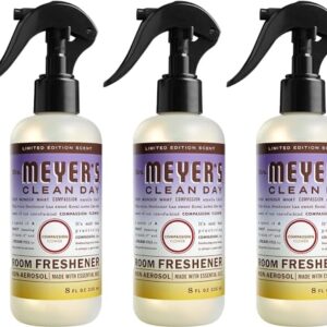 MRS. MEYER'S CLEAN DAY Room and Air Freshener Spray, Non-Aerosol Spray Bottle Infused with Essential Oils, Compassion Flower, 8 fl. oz - Pack of 3