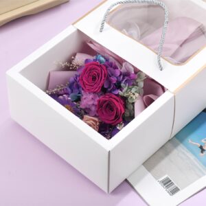 lovenfold Flowers for Delivery Prime,Preserved Flowers Bouquets,Purple Rose Bouquets That Last 1-3 Years,Gift for Her: Birthday Christmas Valentine's Day Mother's Day, Room Decorations