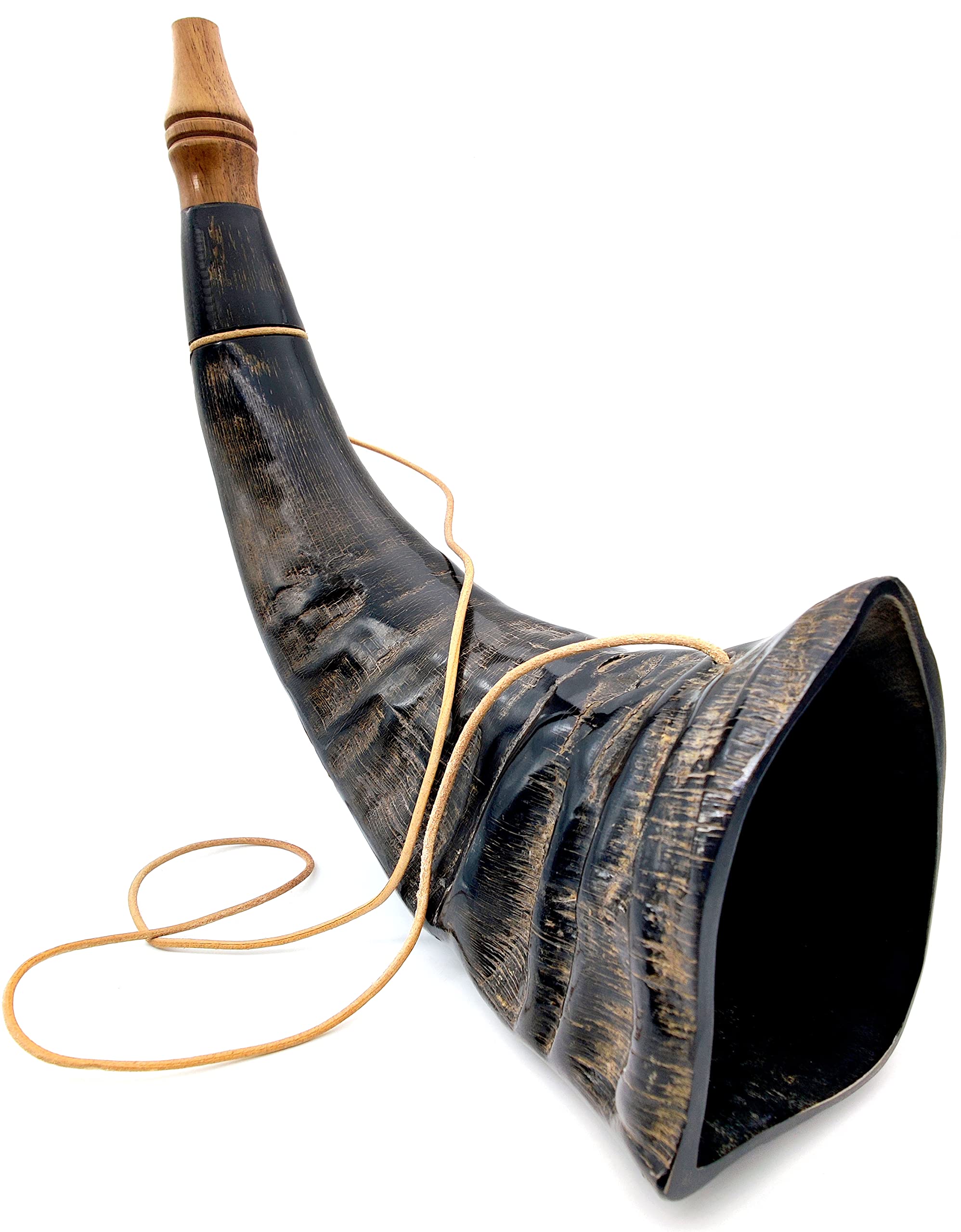 Viking War Horn Genuine buffalo-Horn Battle Trumpet - Premium Hand made Horn Viking Norse Cattle Ancient Horn Bugle Hunting Tool BATTLE HORN BLOWING HORN VIKING BUGLE HORN 16"