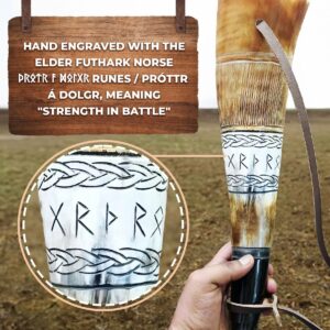 Norse Tradesman Viking War Horn – 18" Blow Horn Battle Trumpet Crafted from Authentic Premium Ox Horn – A Stirring Piece of History