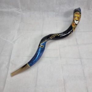 Sale for shofar Yemenite Polish Horn Size 46" Paint Painted Kudu lion of Judah From Israel Active