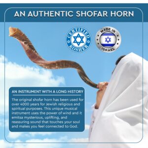 Shofar from Israel | KOSHER by Rabbinate of Jerusalem | Handcrafted | Holy Voice musical instruments | Kudu Shofar | 27-31 inch | Made In Israel By YOMTOV-SHALOM