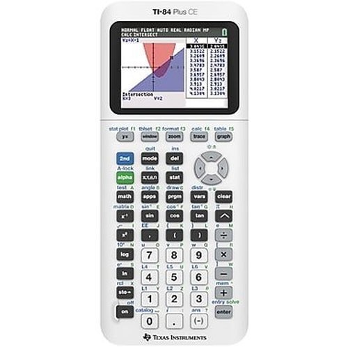 TI-84 Plus CE Color Graphing Calculator, White (Renewed)