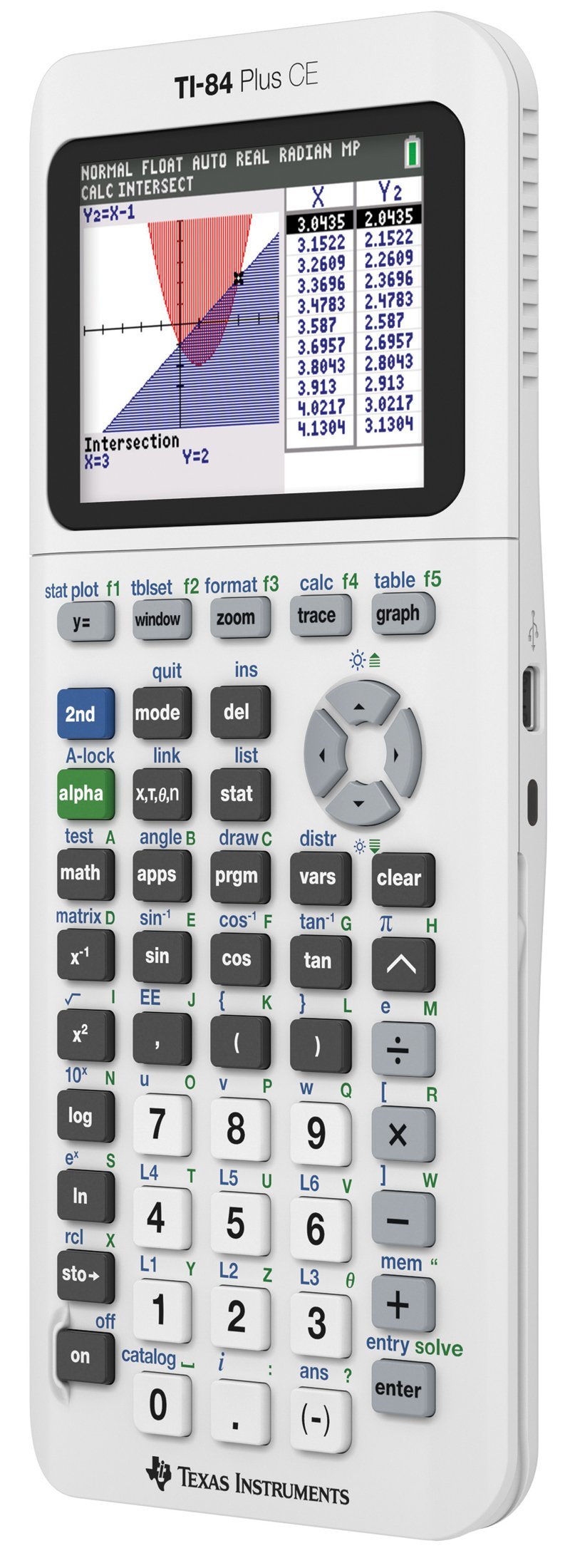 TI-84 Plus CE Color Graphing Calculator, White (Renewed)