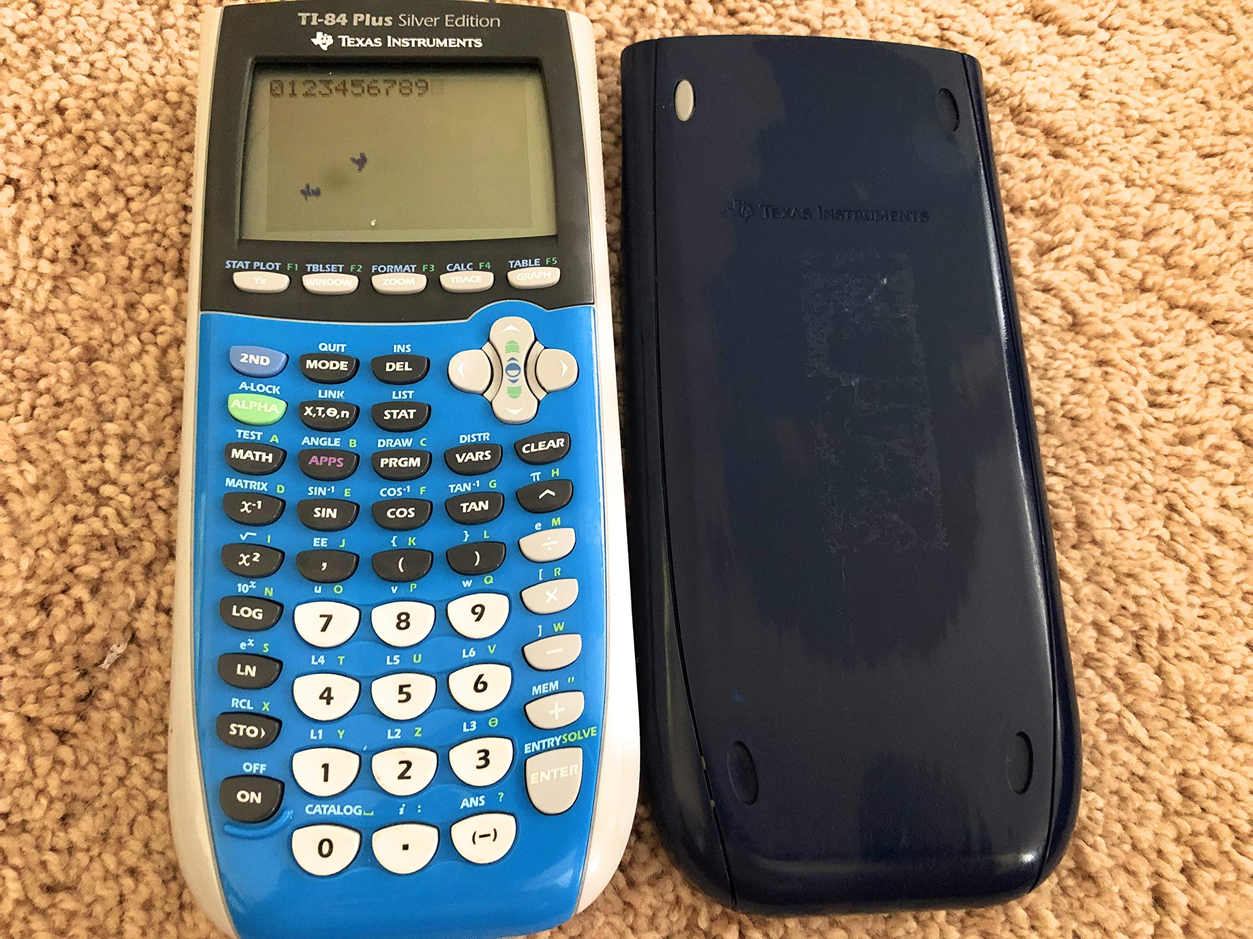 Texas Instruments TI-84 Plus Silver Edition Graphing Calculator - Bright Blue