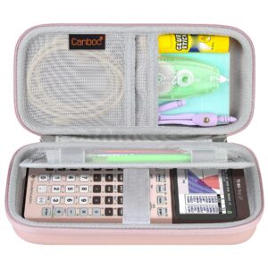 canboc graphing calculator case for texas instruments ti-84 plus ce/ti-84 plus/ti-83 plus color graphing calculator, mesh bag fit cables, manual, other accessories, rose gold