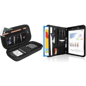 procase hard eva case for texas instruments ti-84 plus ce bundle with portfolio business padfolio folder with zipper