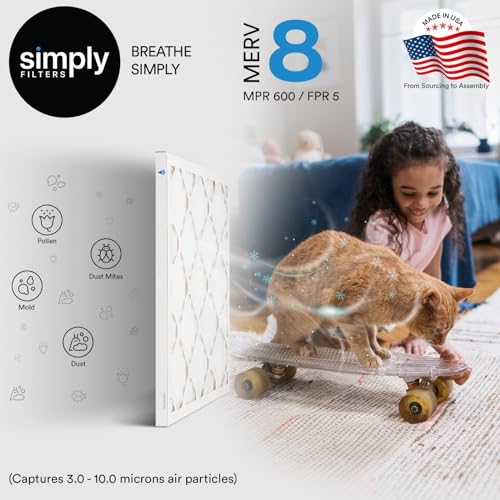 Simply Filters 14x24x1 MERV 8, MPR 600, Air Filter (6 Pack) - Actual Size: 13.75"x23.75"x0.75" HVAC, AC Furnace Air Filter