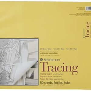 Strathmore 300 Series Tracing Paper Pad, Tape Bound, 14x17 inches, 50 Sheets (25lb/41g) - Artist Paper for Adults and Students