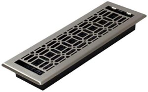 decor grates ngh414-nkl new gothic floor register, 4 x 14 inches, plated nickel