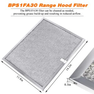 2024 UPDATE BPS1FA30 Range Hood Aluminum Filter 2 Pack by Blutoget - 11-3/4" x 14-1/4" x 3/8" - Fit for B-roan Nutone Grease Filter QS1 and WS1 30 - Replaces BPS1FA30 99010299 S99010299 AP3378953 8322