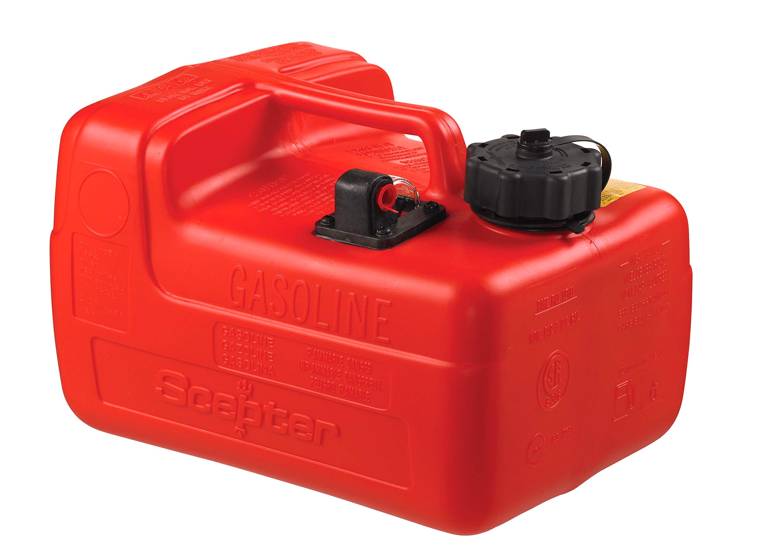 Scepter 08576 OEM Portable 3.2 Gallon Marine Fuel Tank For Outboard Engine Boats, 14-Inches x 10-1/2-Inches, x 9-Inches, Red