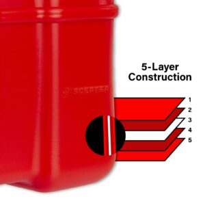 Scepter 08576 OEM Portable 3.2 Gallon Marine Fuel Tank For Outboard Engine Boats, 14-Inches x 10-1/2-Inches, x 9-Inches, Red