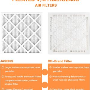 14x14x1 AC Furnace Air Filters, MERV 8 Dust Defense (4-Pack), JASENG MPR 600 Pleated HVAC Air Filter Replacement (exact dimensions: 13 3/4"x13 3/4"x3/4")