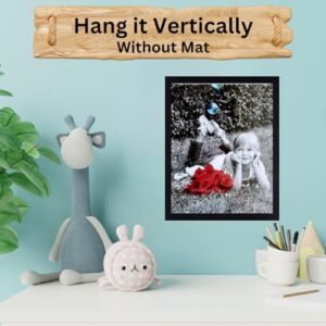 Tasse Verre 9x12 Picture Frames (2-Pack) with Glass Front and Pre-Installed Sawtooth Hanging Hooks, Optional Wide Mat for 6" x 8" Photos