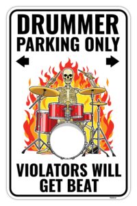 venicor drummer sign - 9 x 14 inches - aluminum - drummer gifts for men - drum decor accessories decorations stuff