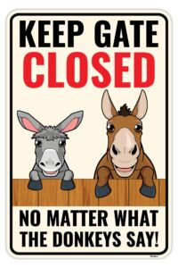 venicor donkey sign decor - 14 x 9 inches - aluminum - donkey gifts - donkey stuffed animal figurine wall artwork halter sticker pictures