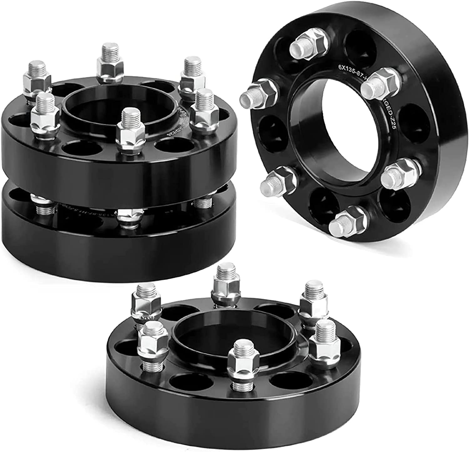 dynofit 6x135 Wheel Spacers for 2004-2014 Ford F150, 1.5 inch(38mm) Thick 87.1mm Hub Bore M14x2.0 Thread Forged Hubcentric 6 Lug Spacers for F-150 Expedition Navigator 2003-2014, Real Forged, 4Pcs