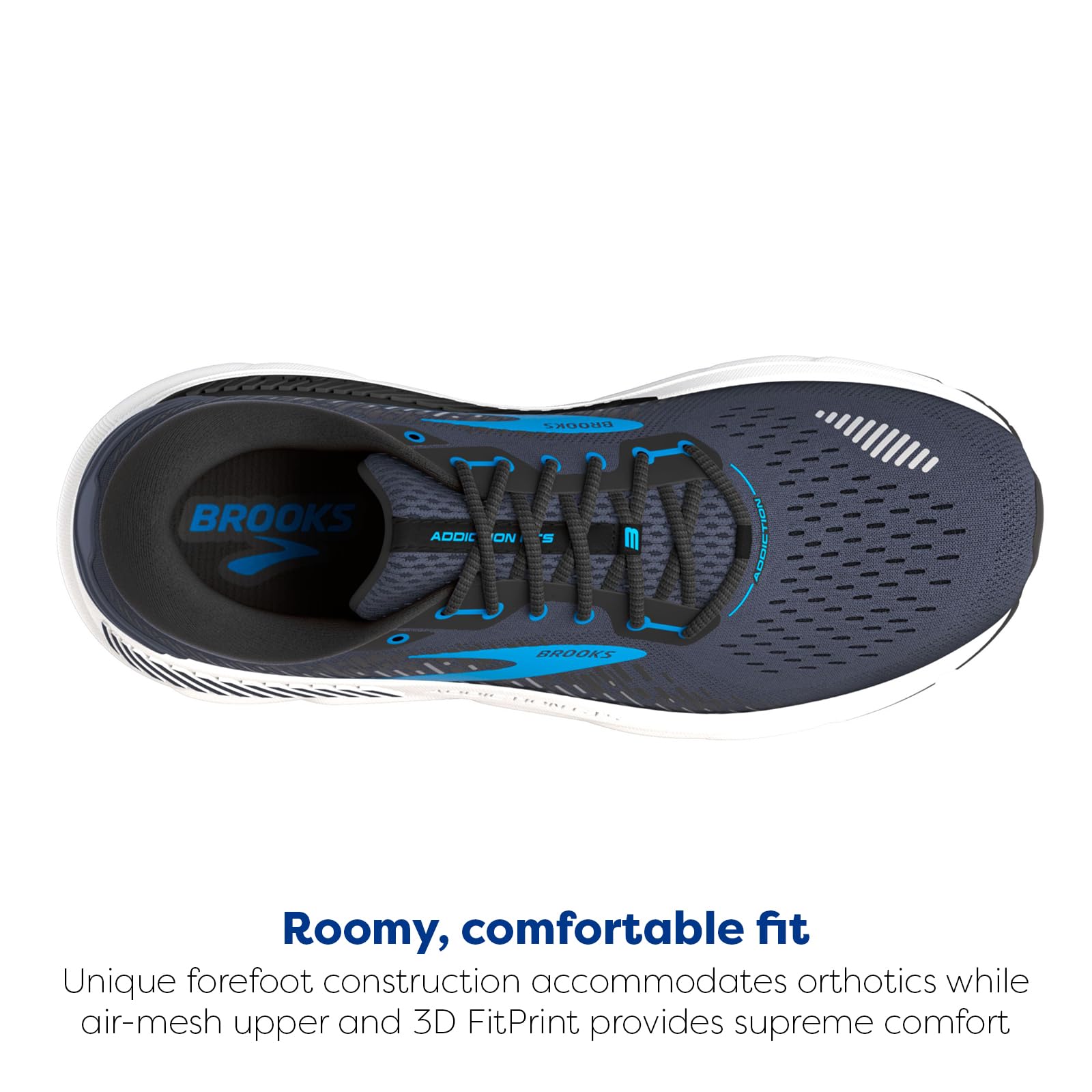 Brooks Men's Addiction GTS 15 Supportive Running Shoe - India Ink/Black/Blue - 9 X-Wide