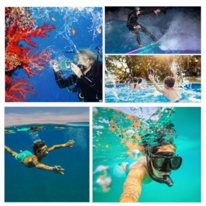 Underwater Snorkeling Diving Phone Case for iPhone 15/14/13/12/11 Pro Max/XR/XS/X Samsung Galaxy S24/S23/S22/S21, Professional Scuba Dive Waterproof Case Underwater Photo & Video Housing (Teal-Blue)