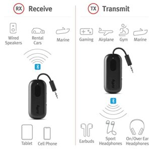 Twelve South AirFly Pro Bluetooth Wireless Audio Transmitter/Receiver for up to 2 AirPods/ Headphones; Use with Any 3.5 mm Audio Jack, Black