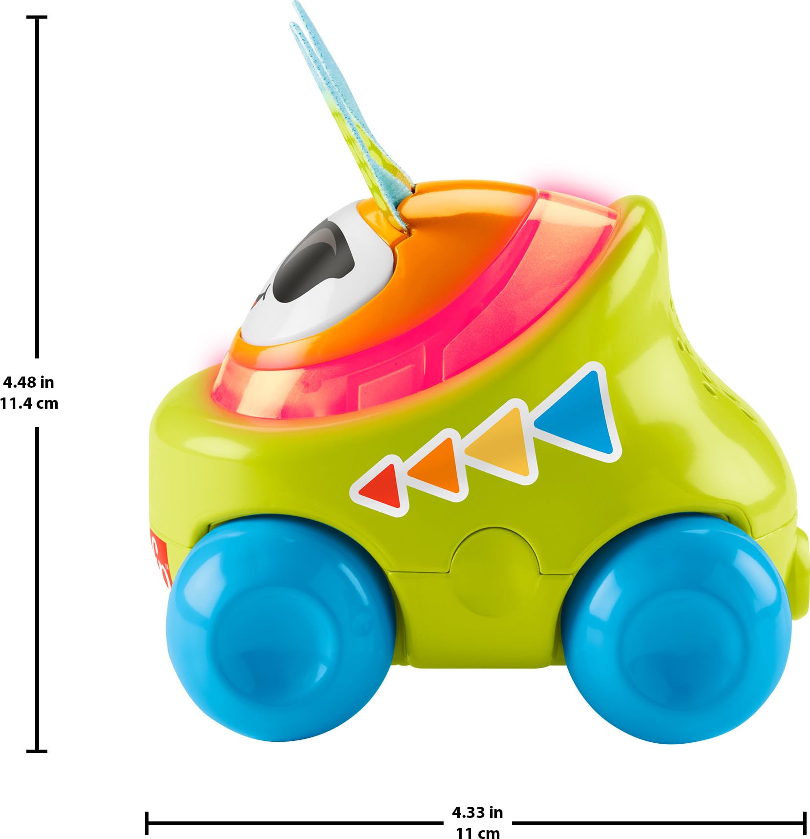 Fisher-Price DJ Buggy Baby Toy Car with Lights Music Sounds and Learning Songs for Crawling Play, Green