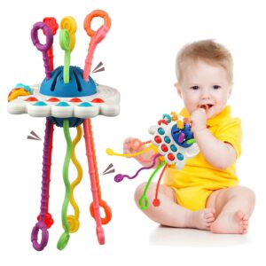 montessori toys for 1 year old-baby toys 6 to 12 months sensory toys for toddlers 1-3 food pull string activity toys for baby fine motor skills travel toys birthday gifts for infant boys girls age 1-6