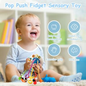 Montessori Toys for 1 Year old-Baby Toys 6 to 12 Months Sensory Toys for Toddlers 1-3 Food Pull String Activity Toys for Baby Fine Motor Skills Travel Toys Birthday Gifts for Infant Boys Girls Age 1-6