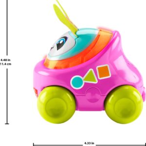 Fisher-Price Baby Learning Toy DJ Buggy Pink Push-Along Car with Music & Lights for Crawling Play for Infants Ages 9+ Months