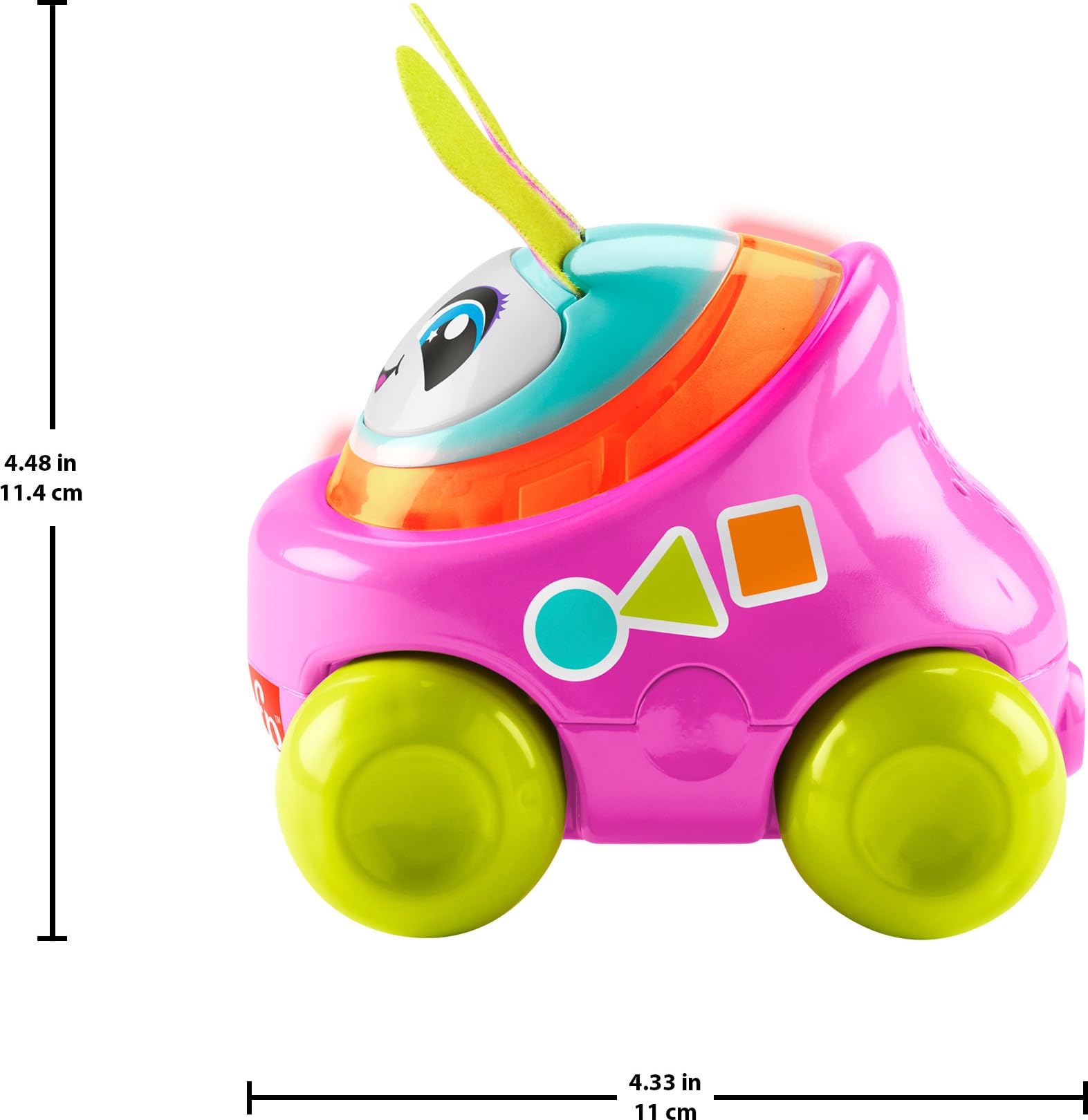 Fisher-Price Baby Learning Toy DJ Buggy Pink Push-Along Car with Music & Lights for Crawling Play for Infants Ages 9+ Months