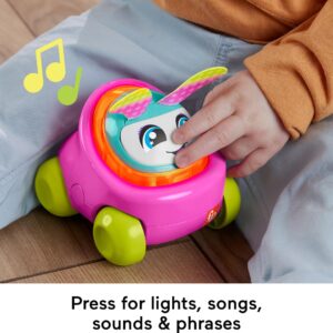 Fisher-Price Baby Learning Toy DJ Buggy Pink Push-Along Car with Music & Lights for Crawling Play for Infants Ages 9+ Months