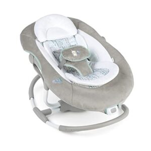 Ingenuity InLighten 2-in-1 Baby Swing & Rocker with Vibrations, Swivel Seat, Easy-Fold, Sounds & Lights, 0-9 Months Up to 20 lbs (Spruce)