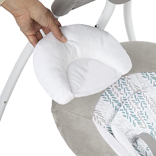 Ingenuity InLighten 2-in-1 Baby Swing & Rocker with Vibrations, Swivel Seat, Easy-Fold, Sounds & Lights, 0-9 Months Up to 20 lbs (Spruce)