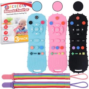 bebecan silicone baby remote teether - the perfect distraction remote control toy, safe food grade silicone bpa free baby teether remote for baby, baby remote teether control for baby