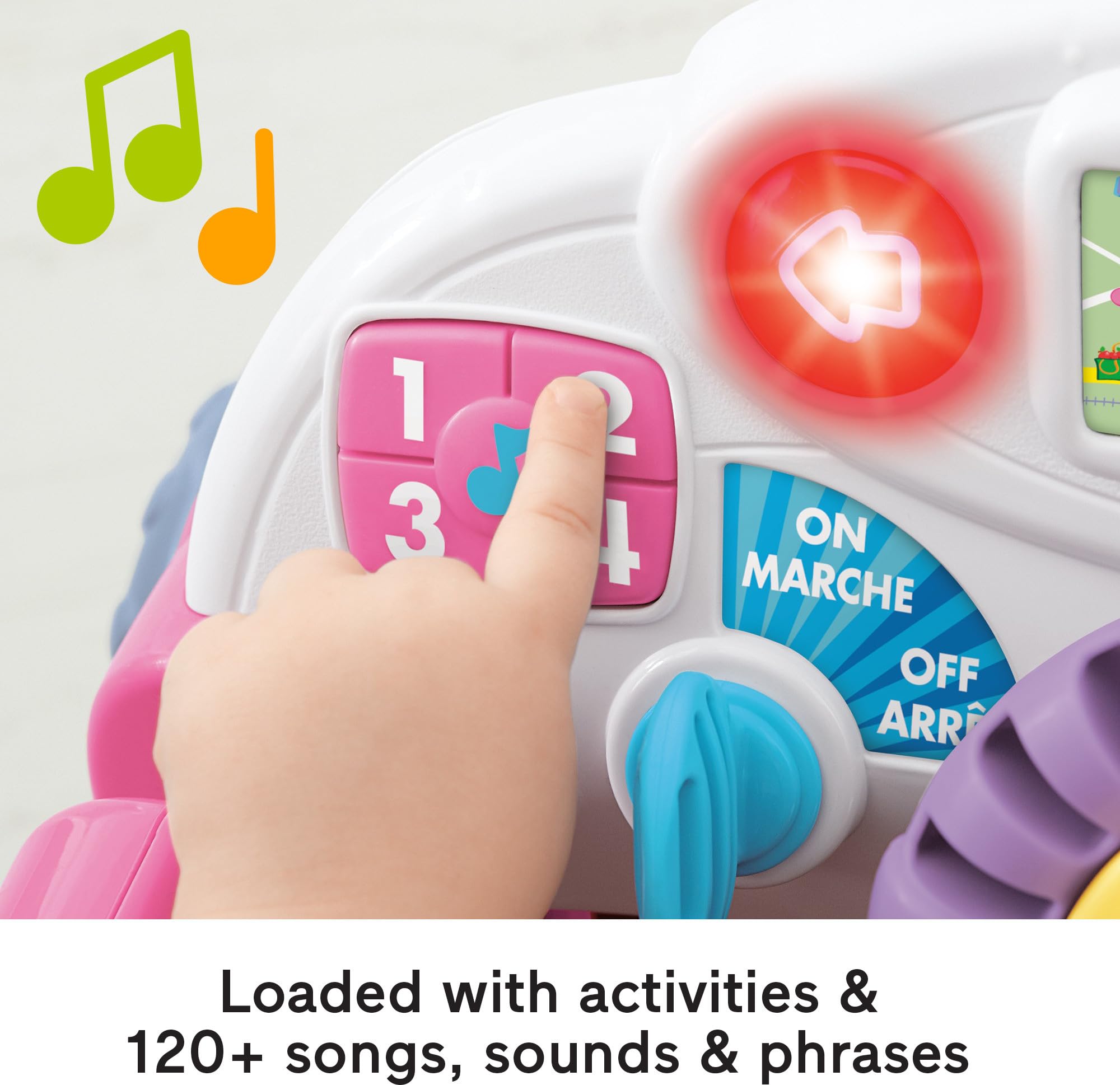 Fisher-Price Baby Learning Toy Laugh & Learn Crawl Around Car Activity Center with Smart Stages for Infants Ages 6+ Months, Pink (Amazon Exclusive)