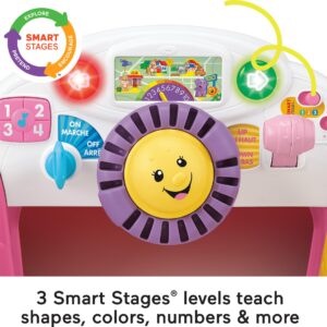 Fisher-Price Baby Learning Toy Laugh & Learn Crawl Around Car Activity Center with Smart Stages for Infants Ages 6+ Months, Pink (Amazon Exclusive)