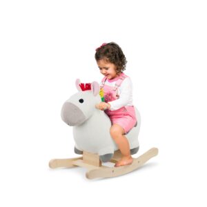 battat – zebra rocking horse – wooden rocker & plush body – active play toy – sturdy & durable – 12 months + – rockin’ zebra