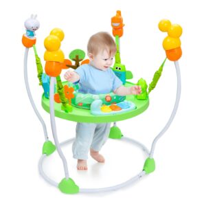 bellababy multi-functional baby jumping activity center, interactive play center, baby discovery activities bounces with lights, melodies and colorful enlightenment toys, ages 6 months+