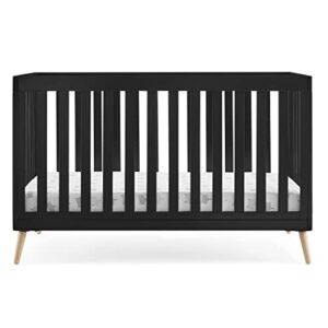 Delta Children Essex 4-in-1 Convertible Baby Crib, Ebony with Natural Legs