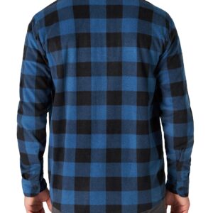 Wrangler Authentics Men's Long Sleeve Heavyweight Fleece Shirt Blue Buffalo Plaid Large