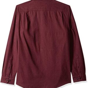 Amazon Essentials Men's Slim-Fit Long-Sleeve Two-Pocket Flannel Shirt, Burgundy Heather, X-Large