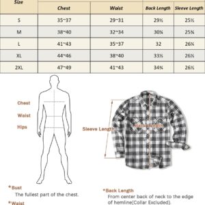 PJ PAUL JONES Mens Casual Button Down Shirts Flannel Plaid Cotton Regular Fit Long Sleeve Shirts Red White Large