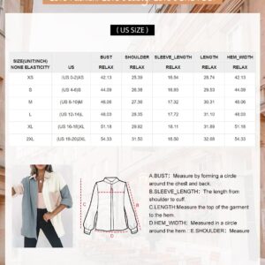 Dokotoo Womens Fashion V Neck Collared Long Sleeve Button Down Shirts Solid Color Cute Basic Pockets Fashion Comfy Loose Fit Boyfriend Fall Blouses Tops for Ladies Pink S