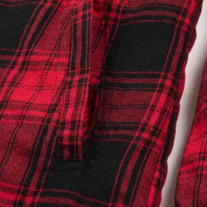 ThCreasa Flannel Shirt Jacket Women with Hood, Buffalo Plaid Sherpa Fleece Lined Button Up Hooded Flannel Jacket Women Red M