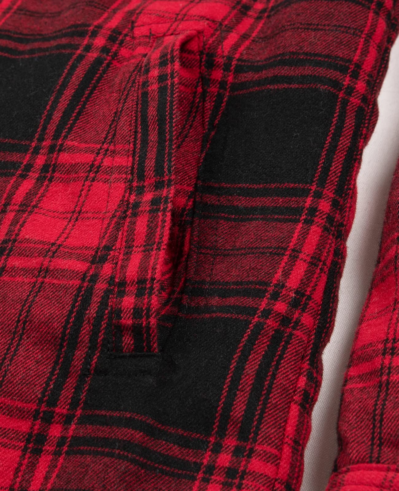 ThCreasa Flannel Shirt Jacket Women with Hood, Buffalo Plaid Sherpa Fleece Lined Button Up Hooded Flannel Jacket Women Red M