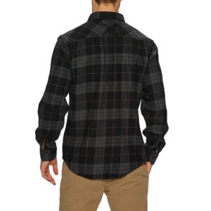 Brixton mens Bowery L/S Flannel Button Down Shirt, Black/Charcoal, X-Large US