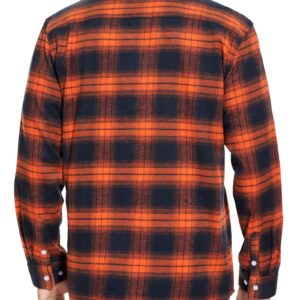 MAGCOMSEN Men's Button Down Long Sleeve Shirts Flannel Shirts Plaid Shirts Casual Shirts Classic Shirts,Orange M