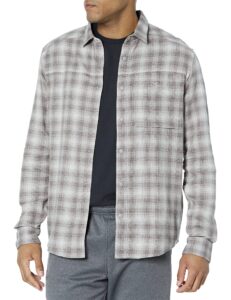 under armour men's tradesman flex flannel button down, (294) pewter / / black, large